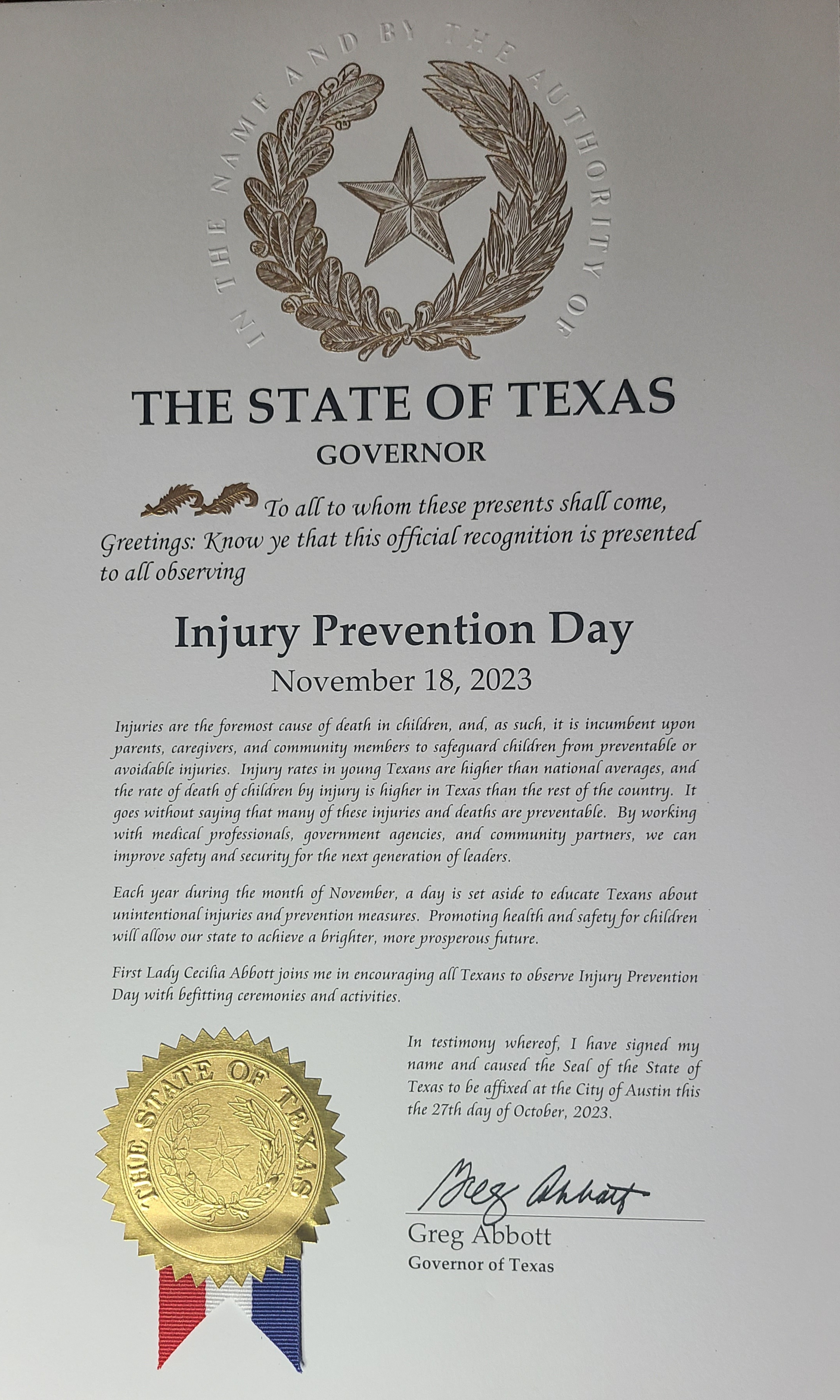 National Injury Prevention Day 2023 - Program/Event Details
